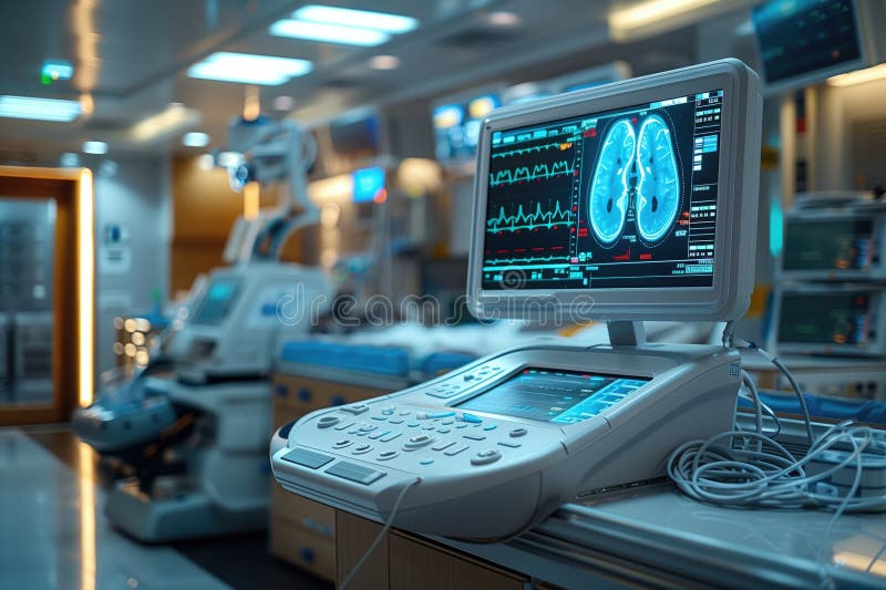 Electrocardiogram in a Modern Laboratory. 3d Rendering Stock ...