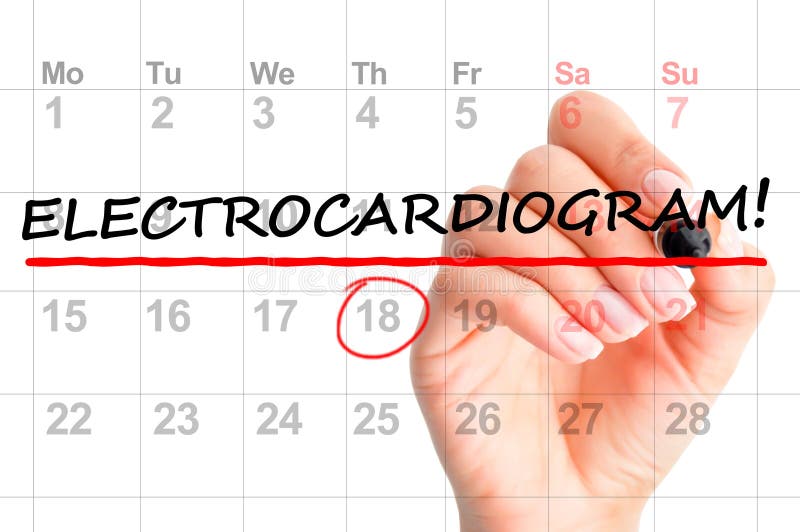 Electrocardiogram Schedule Date on Calendar Stock Image - Image of test ...