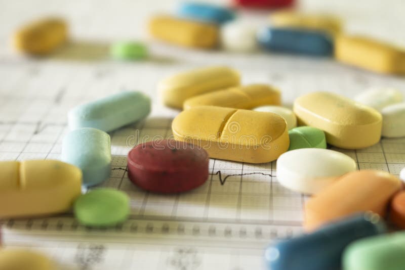 Electrocardiogram Strips with Selective Focus and Color Patterns with ...