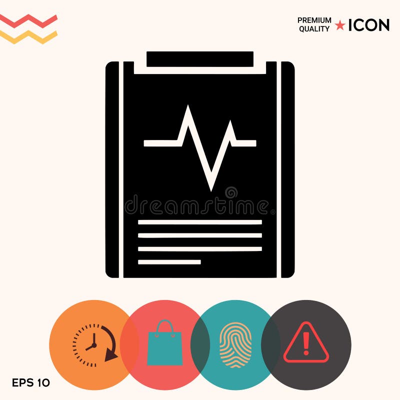 Electrocardiogram Symbol Icon Stock Vector - Illustration of health ...