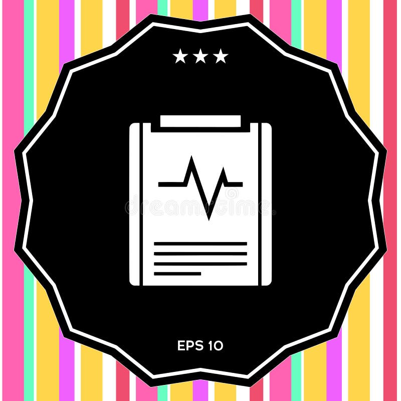 Electrocardiogram Symbol Icon Stock Vector - Illustration of line ...