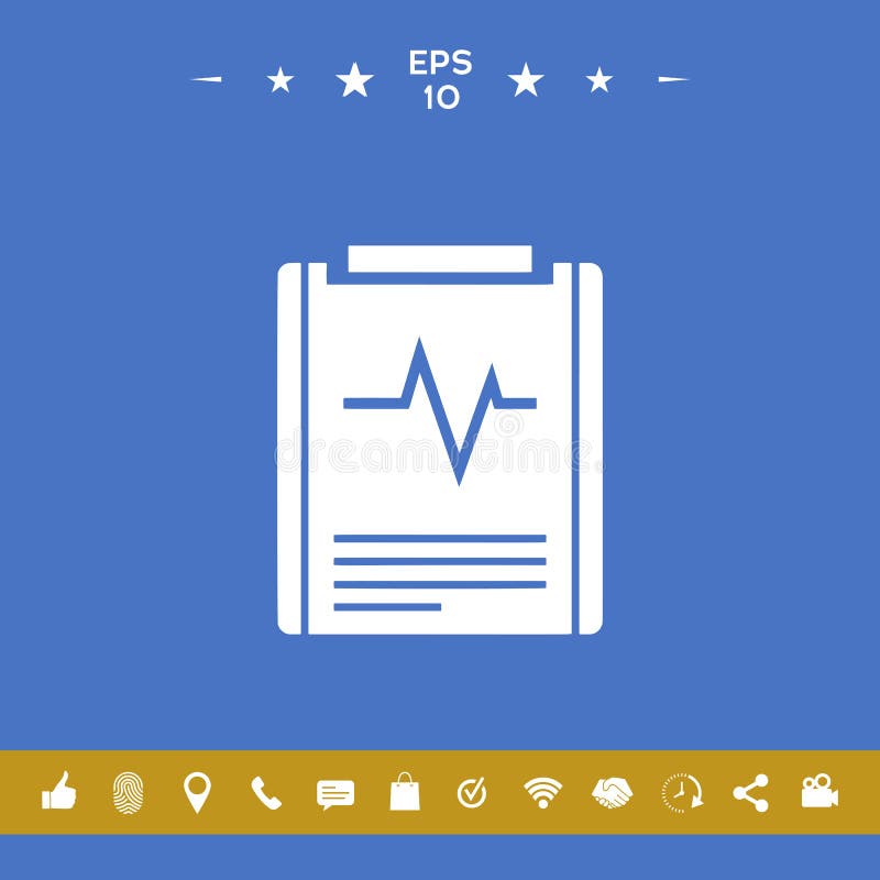 Electrocardiogram Symbol Icon Stock Vector - Illustration of pulse ...