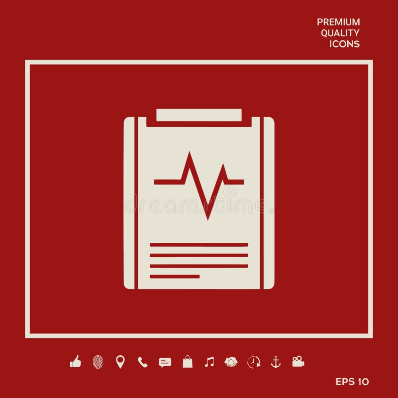 Electrocardiogram Symbol Icon. Graphic Elements for Your Design Stock ...