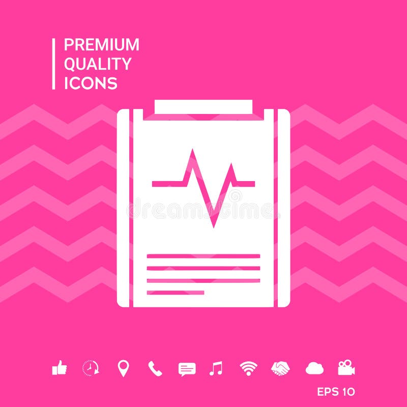 Electrocardiogram Symbol Icon Stock Vector - Illustration of monitor ...