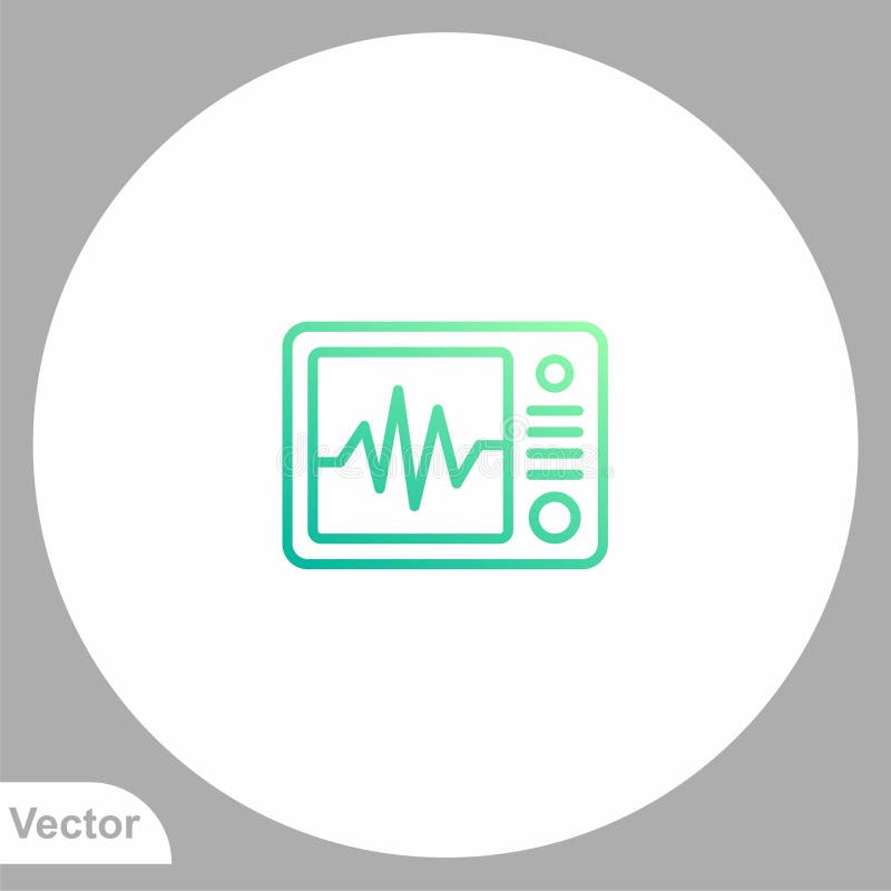Electrocardiogram Vector Icon Sign Symbol Stock Vector - Illustration ...