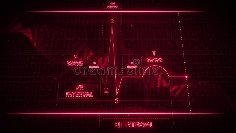 Electrocardiogram Wave or ECG or EKG Stock Illustration - Illustration ...