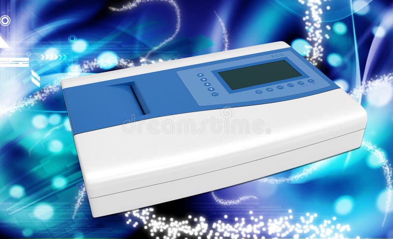 Electrocardiograph Machine with ECG Stock Illustration - Illustration ...