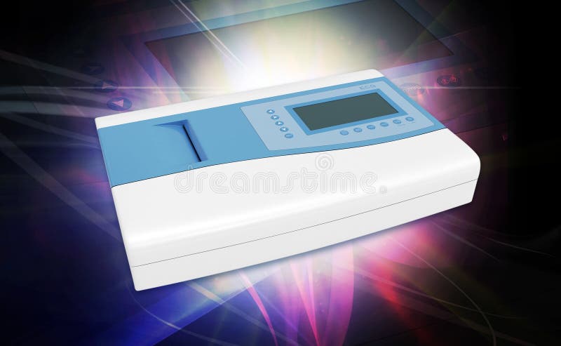 Electrocardiograph Machine with ECG Stock Illustration - Illustration ...