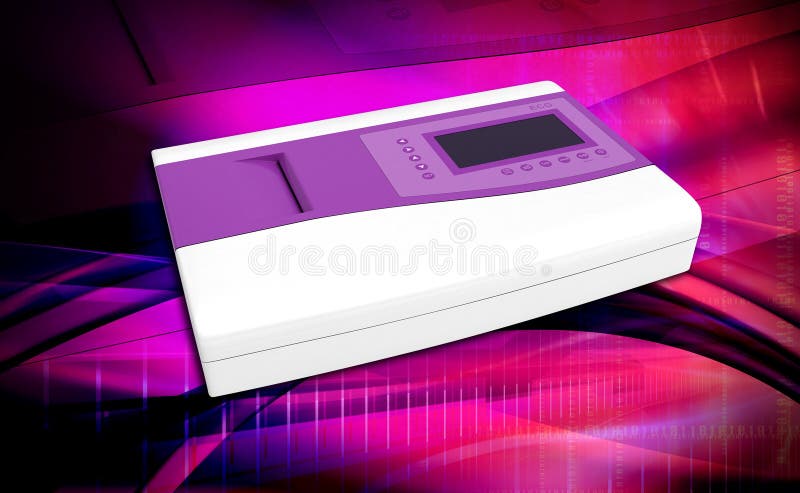 Electrocardiograph Machine with ECG Stock Illustration - Illustration ...