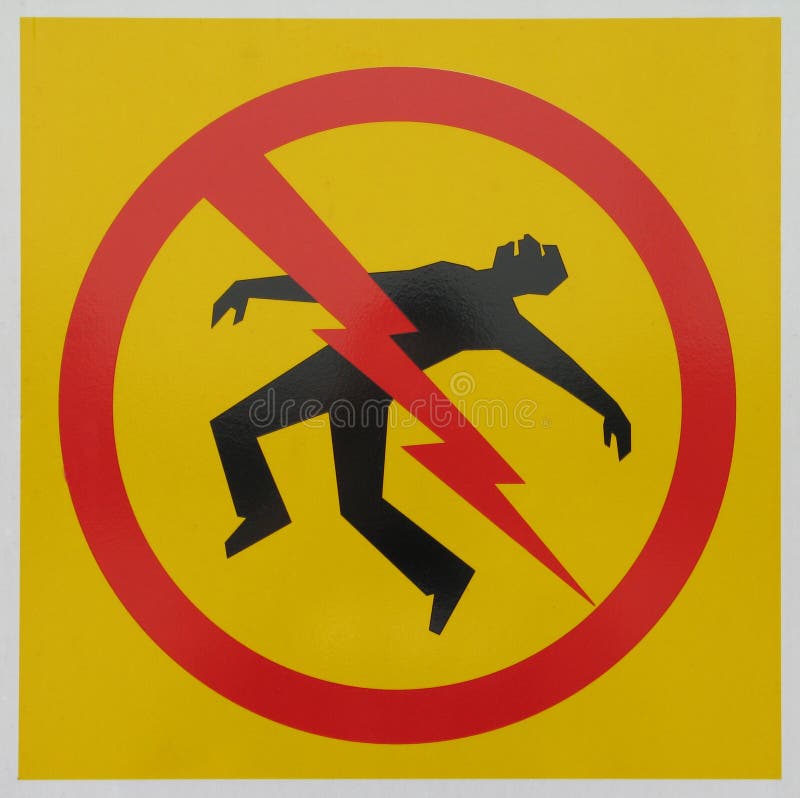 Electrocution danger sign stock image. Image of bright - 4795497