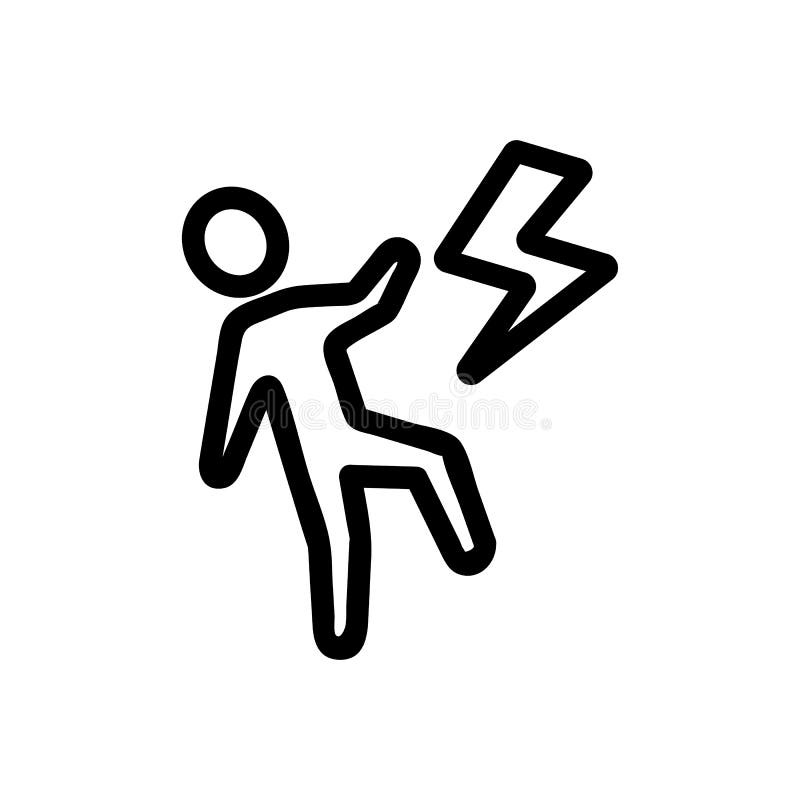 Electrocution Icon Vector. Isolated Contour Symbol Illustration Stock ...