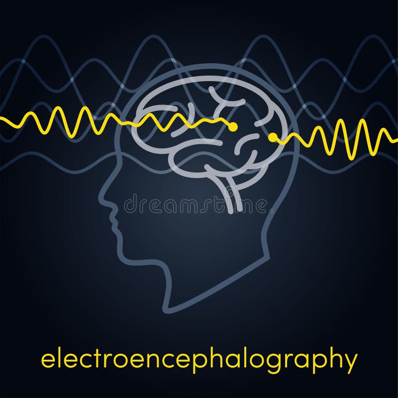 Brain waves vector icon stock illustration. Illustration of nervous ...
