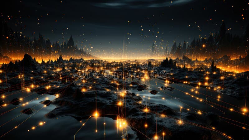 ElectroLux: a Superb Gold and Black Power Grid Visualization Stock ...