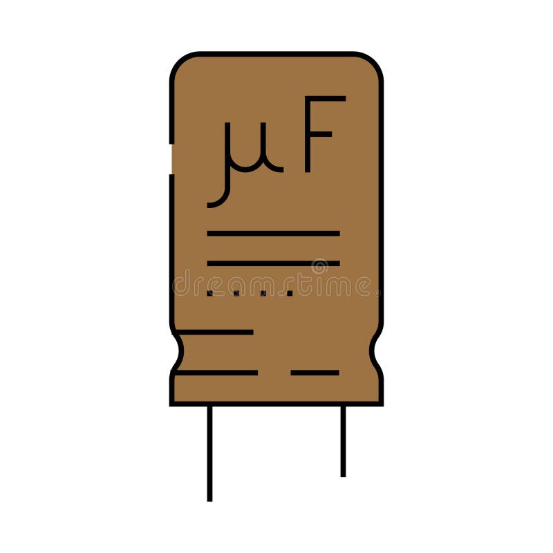 Electrolytic Capacitor Electronic Component Icon Color Illustration ...