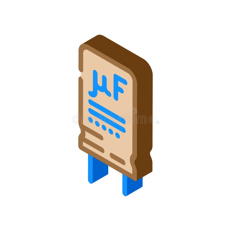 Electrolytic Capacitor Electronic Component Isometric Icon Vector ...