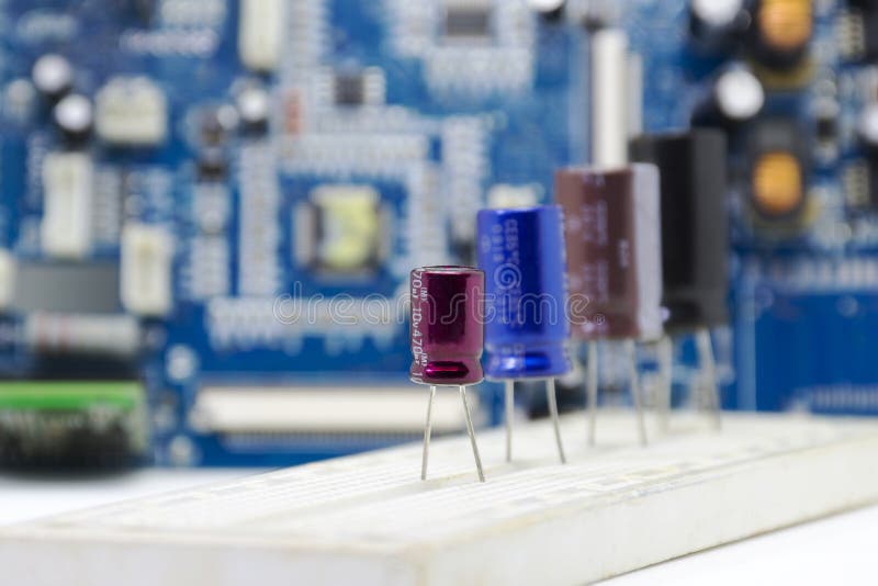 Electrolytic Capacitors, Multi Color and Many Sizes an Installed Stock ...