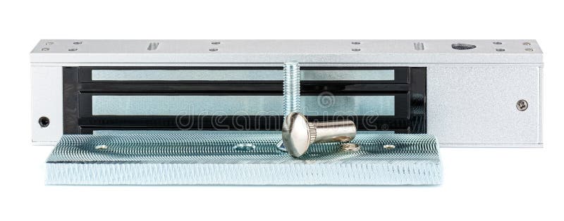 Electromagnetic Door Lock Kit Isolated on a White Background Stock ...