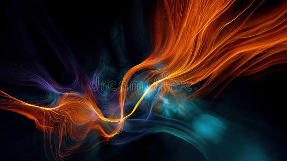 Electromagnetic Field Visualization, Neon Colors and Flowing Current ...