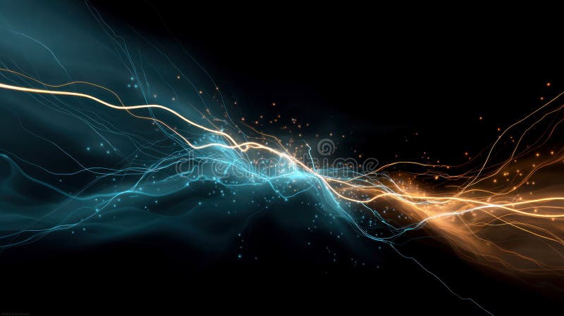 Electromagnetic Field Visualization, Neon Colors and Flowing Current ...