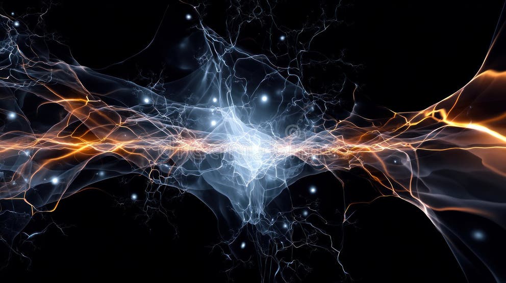 Electromagnetic Field Visualization, Neon Colors and Flowing Current ...