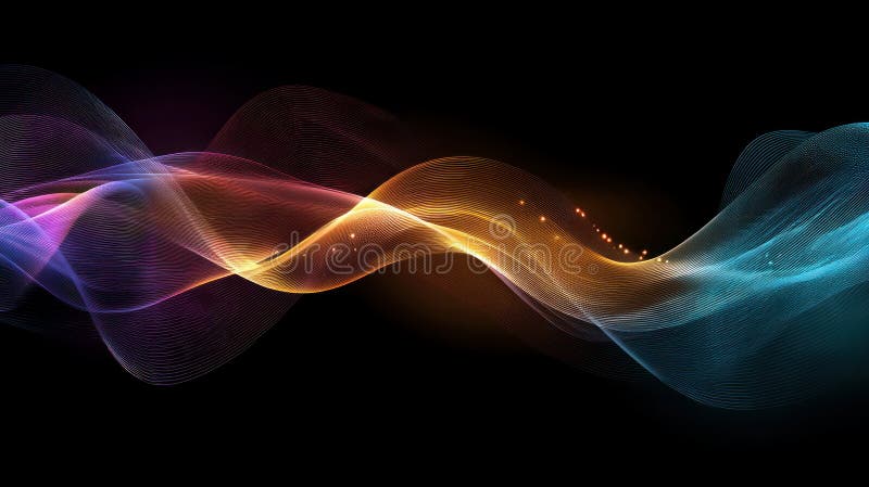 Electromagnetic Field Visualization, Neon Colors and Flowing Current Lines. Chaotic Lightning ...