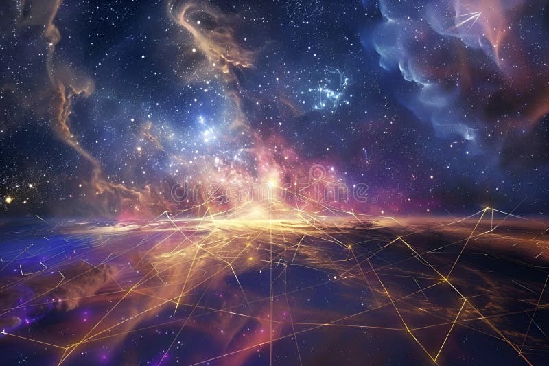 Electromagnetic Impulse in Outer Space Vibrant Artistic Depiction Stock ...