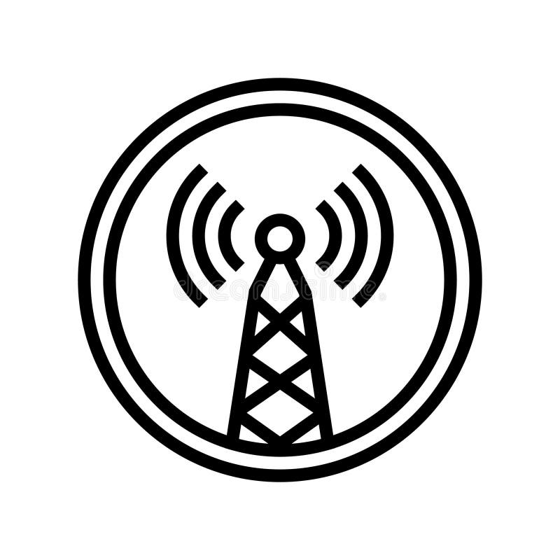 Electromagnetic Interference Label Line Icon Vector Illustration Stock ...