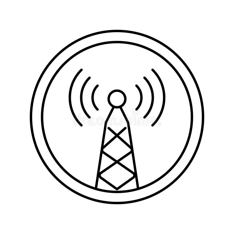 Electromagnetic Interference Label Line Icon Vector Illustration Stock ...