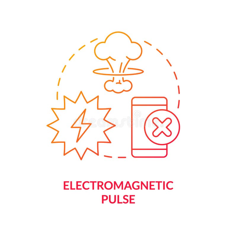 Electromagnetic Pulse Red Gradient Concept Icon Stock Vector ...