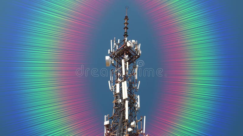 Electromagnetic Radiation from Cell Tower, Frequency Spectrum Stock ...