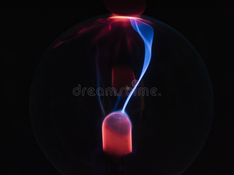Electromagnetic Rays Inside a Magenta-blue Glowing Plasma Ball Stock ...