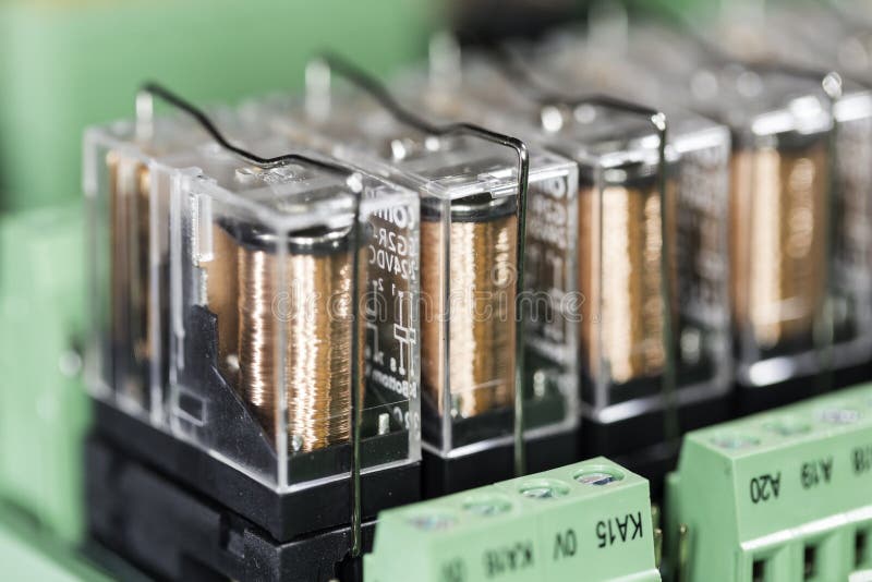 Electromagnetic relays stock image. Image of electrical - 151346981