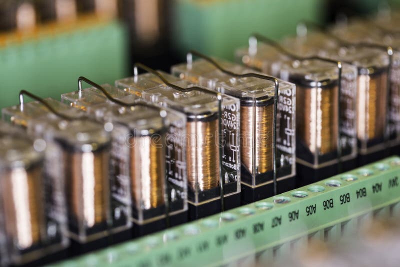 Electromagnetic relays stock photo. Image of contactor - 151357212