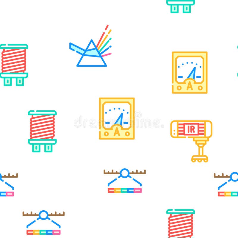 Electromagnetic Science Physics Icons Set Vector Stock Vector ...