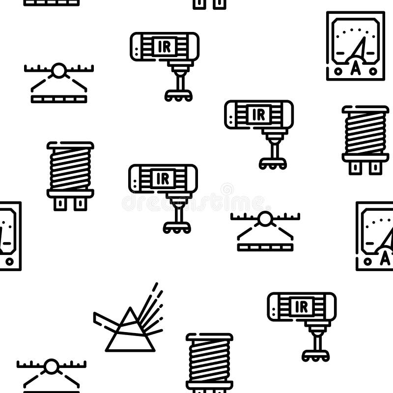 Electromagnetic Science Physics Icons Set Vector Stock Vector ...
