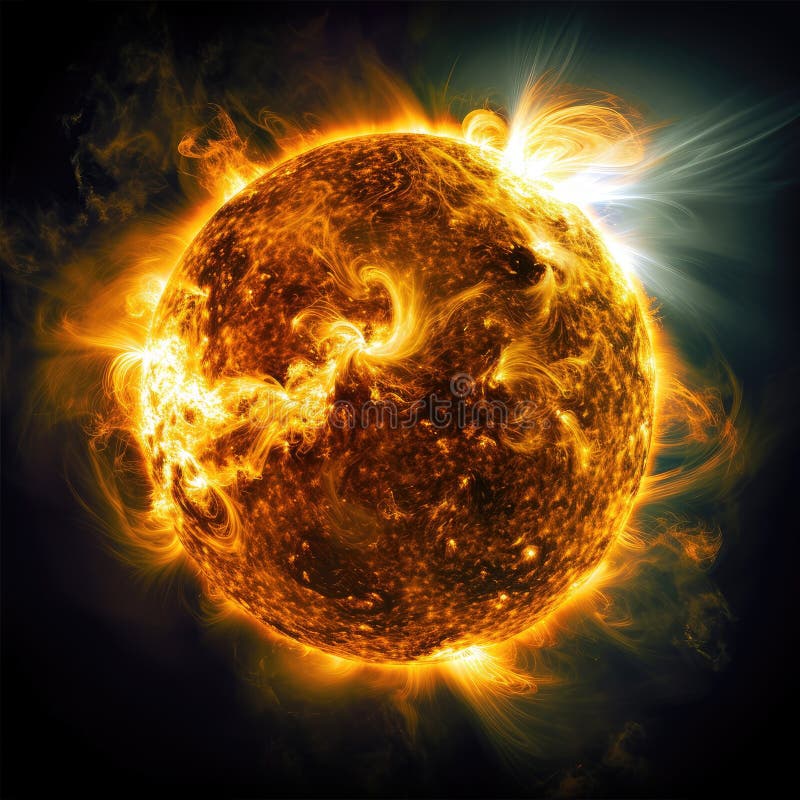 Electromagnetic Storm on the Sun Stock Photo - Image of flares ...