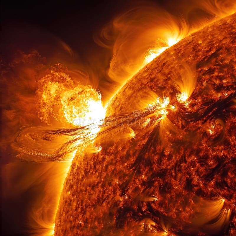Electromagnetic Storm on the Sun Stock Image - Image of rays, space ...