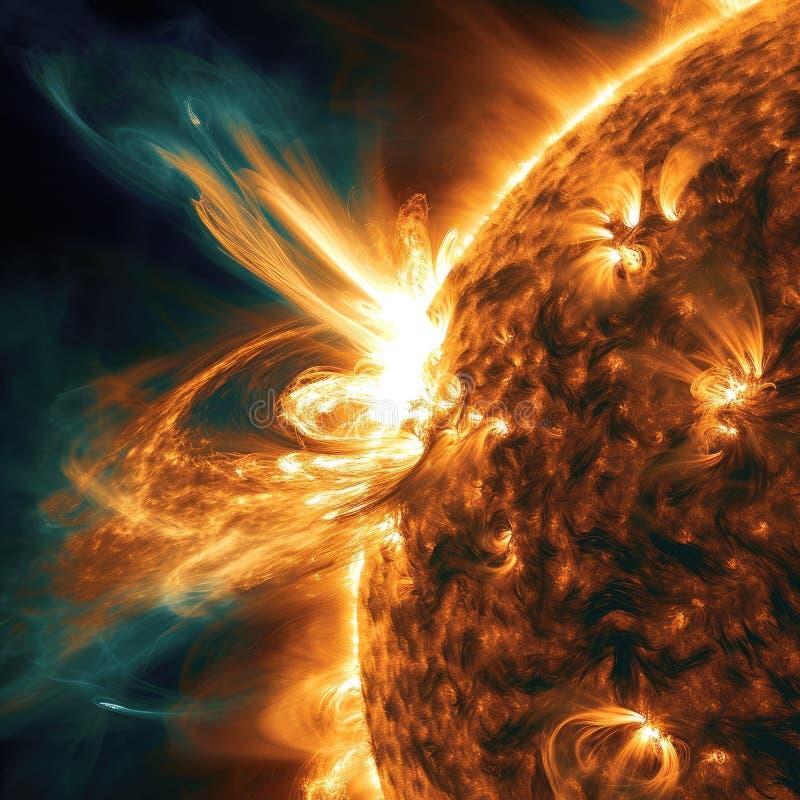 Electromagnetic Storm on the Sun Stock Image - Image of electromagnetic ...