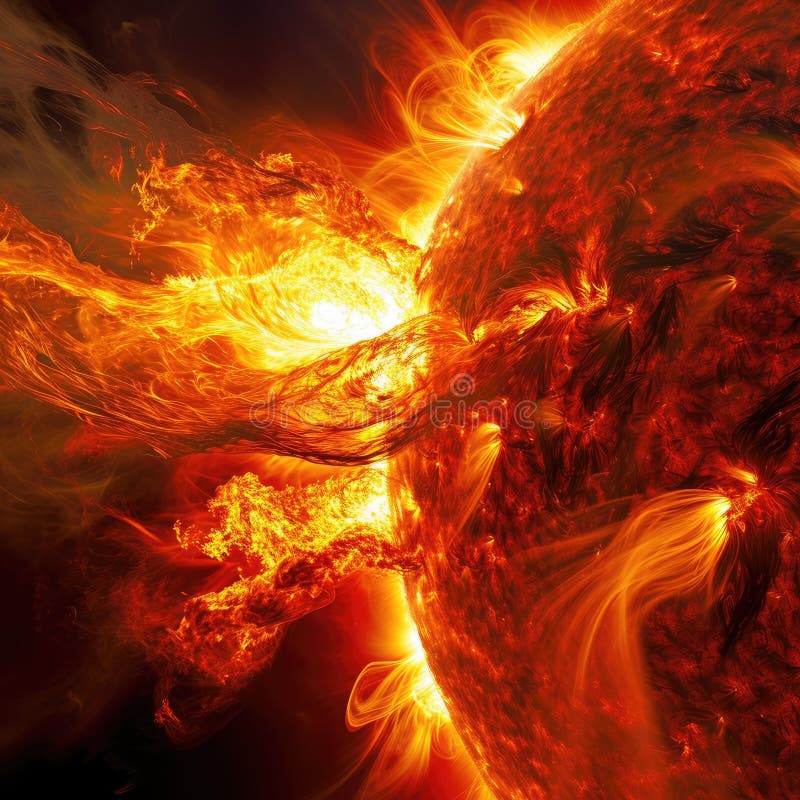 Electromagnetic Storm on the Sun Stock Photo - Image of nuclear ...