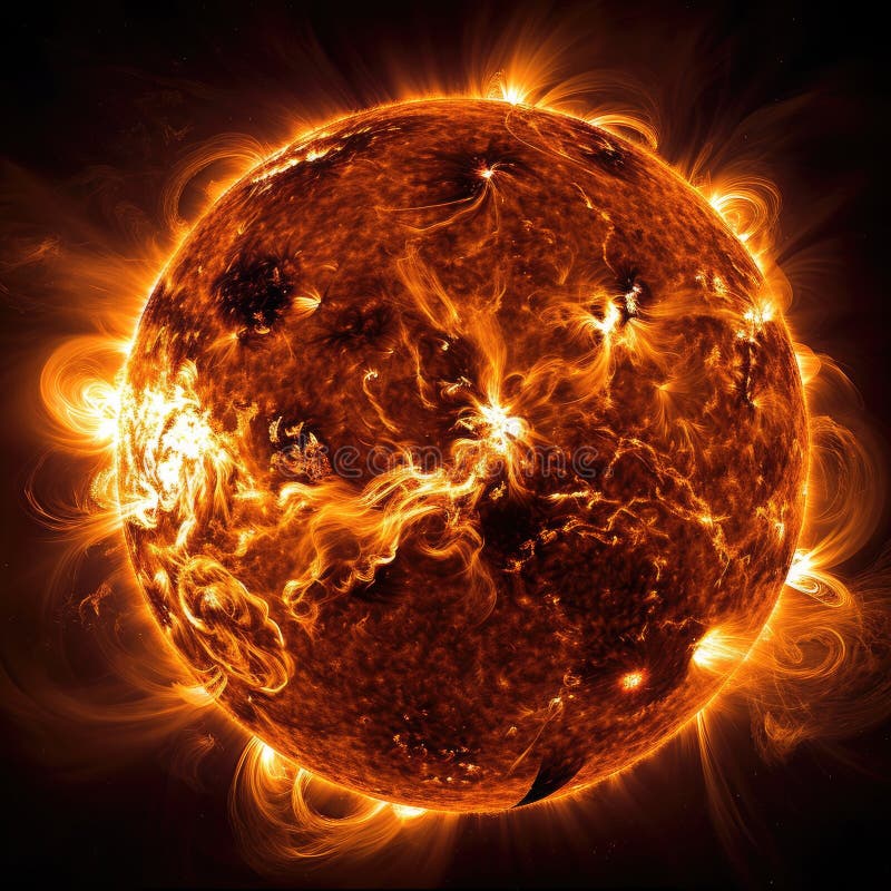 Electromagnetic Storm on the Sun Stock Image - Image of heliophysics ...
