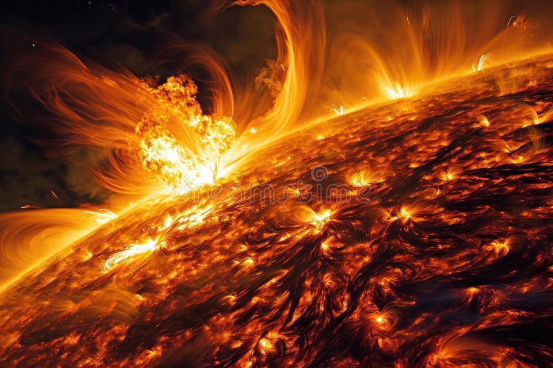 Electromagnetic Storm on the Sun Stock Photo - Image of fusion, science ...