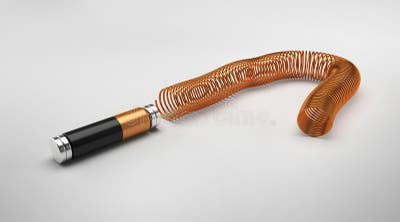 Electromagnetic Train in a Wire Coil with Battery, Copper Wire and ...