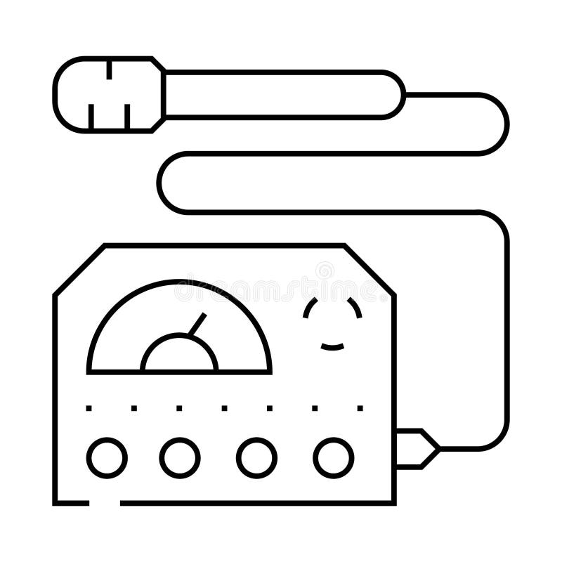 Electromagnetic Wave Meter Line Icon Vector Illustration Stock ...