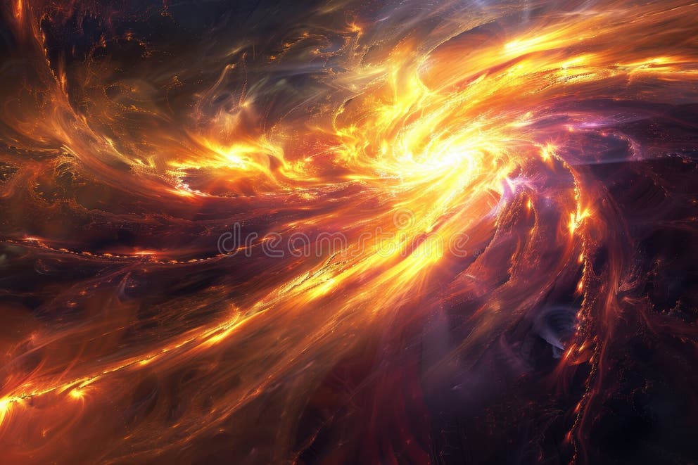 Electromagnetic Waves Concept, Glowing Force Lines, Energy Flow, and Abstract Motion. Stock ...