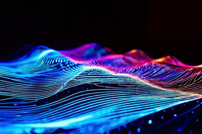 Electromagnetic Waves this Holography Piece Simulates the Flow O Stock ...