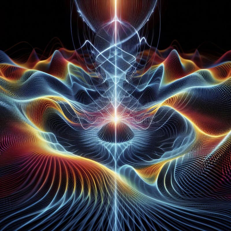 Electromagnetic Waves this Holography Piece Simulates the Flow O Stock ...