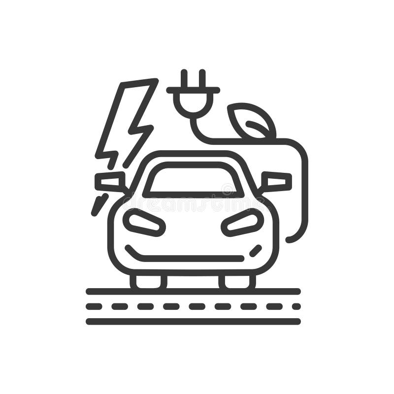 Electromobile - Modern Vector Single Line Icon Stock Vector ...