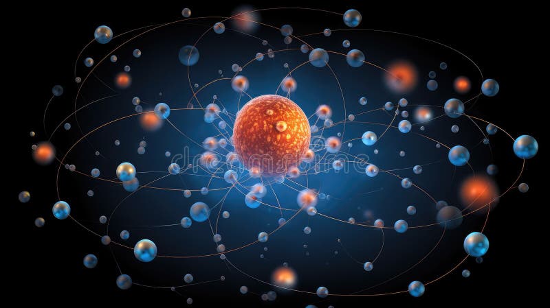 Electron atomic model stock illustration. Illustration of number ...