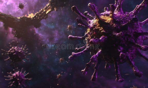 Electron Micrograph of Epstein-Barr DNA Herpes Virus Infecting a B ...