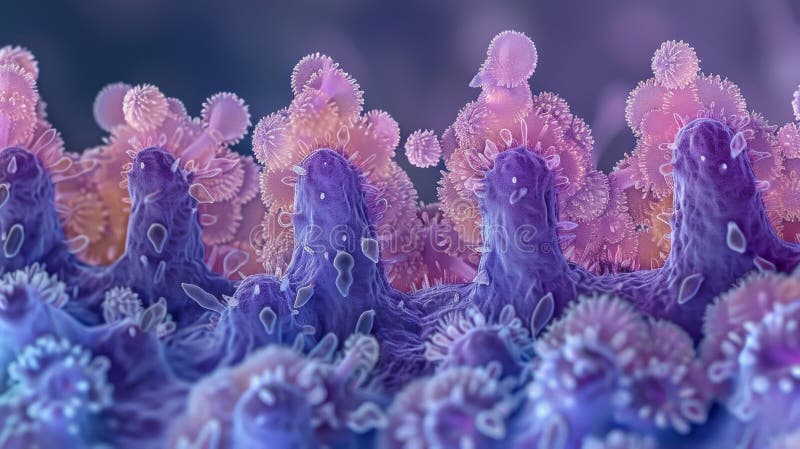 Electron Micrograph of Villi with Their Brush Border Where Enzymes Aid ...